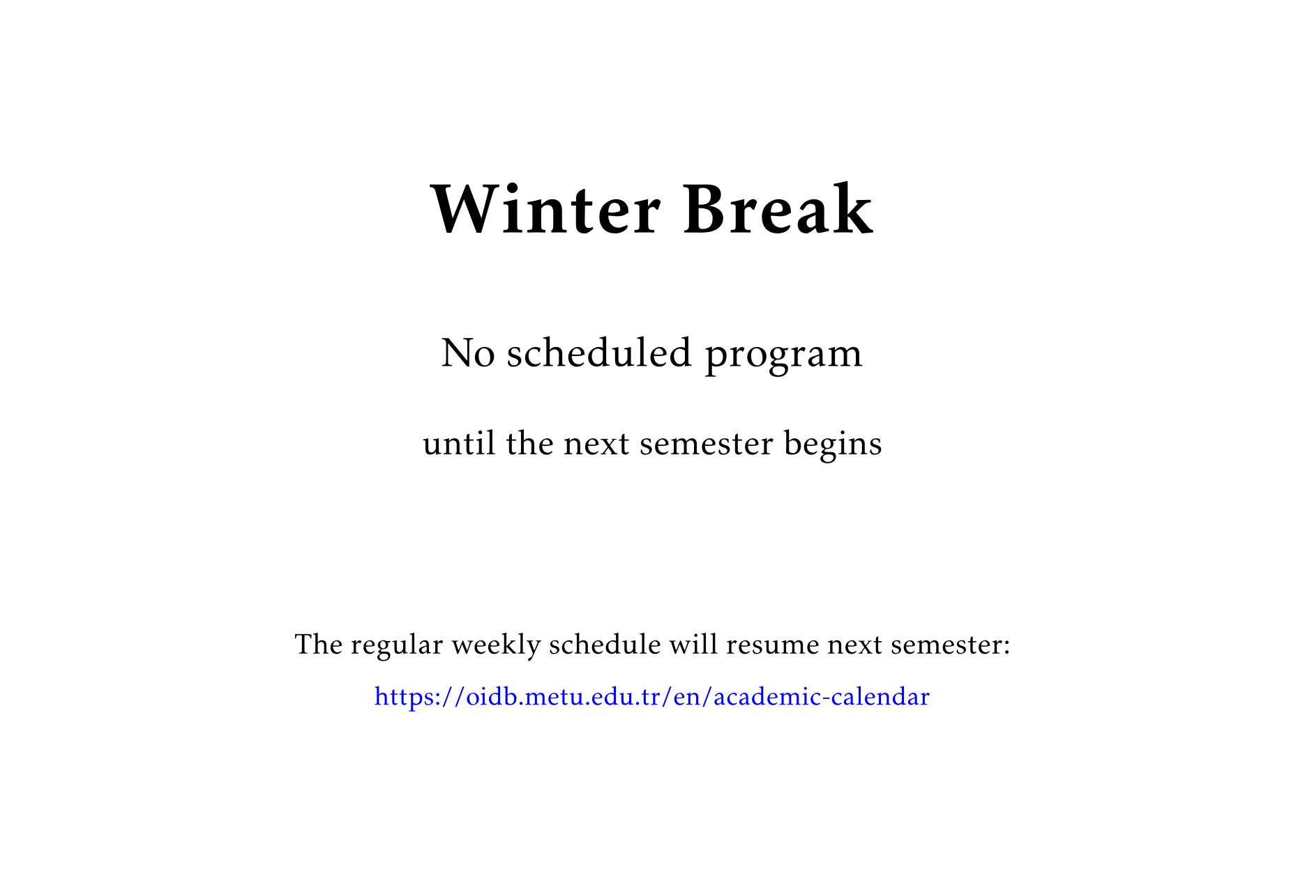 Schedule, Appointments, and all that